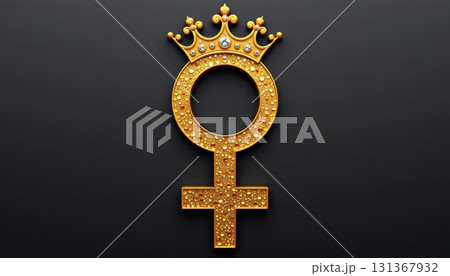Female symbol gold crown jewel luxury...のイラスト素材 [131367932] - PIXTA
