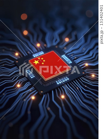 A chinese-made computer chip with the flag of...のイラスト素材 [131402401] - PIXTA
