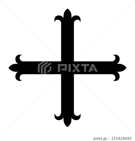 Cross fleury, or cross flory, symbol in...のイラスト素材 [131429093] - PIXTA