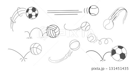 Bounced ball comic manga effect, doodle line...のイラスト素材 [131451435] - PIXTA