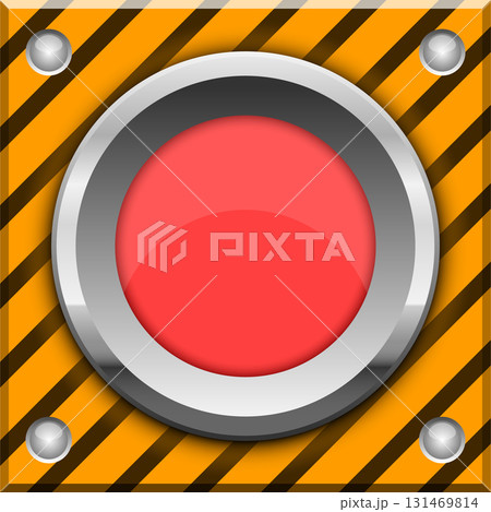 Hazardous red button with black and yellow...のイラスト素材 [131469814] - PIXTA