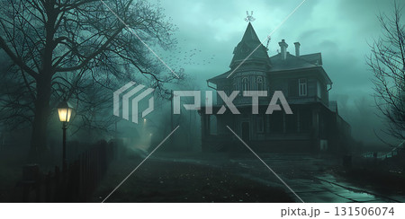 Realistic horror house and creepy street...のイラスト素材 [131506074] - PIXTA
