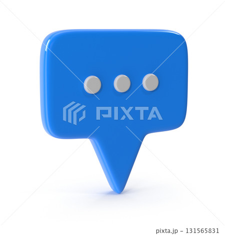 3d blue chat bubble icon with dotsのイラスト素材 [131565831] - PIXTA