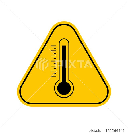 High temperature warning sign , Yellow Triangle...のイラスト素材 [131566341 ...