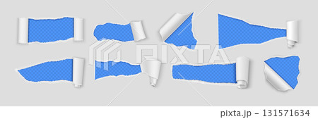Tear paper torn. Broken rip cut strip, reveal...のイラスト素材 [131571634] - PIXTA