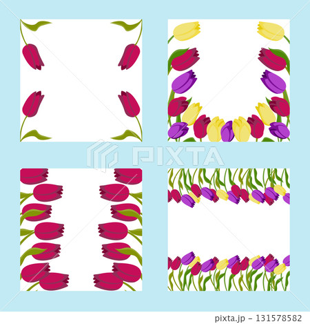 Set of tulip frames for your design. Vector...のイラスト素材 [131578582] - PIXTA