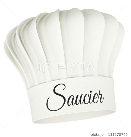 Chef hat with saucier inscription. 3D renderingのイラスト素材 [131578745] - PIXTA