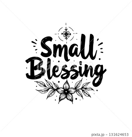 Elegant Small Blessing Typography with Floral...のイラスト素材 [131624653] - PIXTA