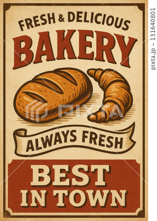 Vintage Bakery Posterのイラスト素材 [131640801] - PIXTA