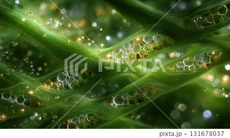 Freshwater microalgae blooming under...のイラスト素材 [131678037] - PIXTA