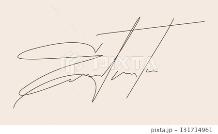 Fake autograph hand drawn signature doodle...のイラスト素材 [131714961] - PIXTA