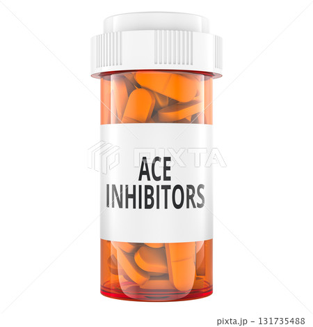 Pill bottle with Ace Inhibitors. 3D renderingのイラスト素材 [131735488] - PIXTA