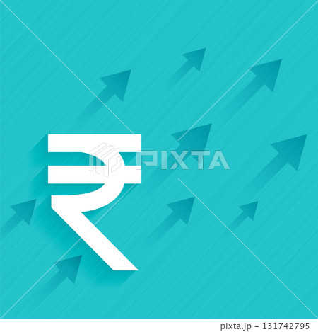 indian inr rupee with growth arrow ideal...のイラスト素材 [131742795] - PIXTA