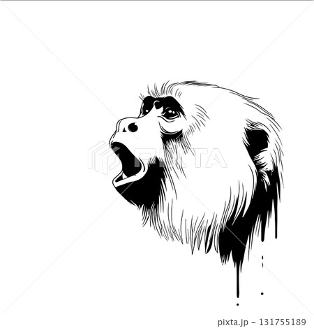 Howler Monkey. Howler Monkey simple black and...のイラスト素材 [131755189] - PIXTA