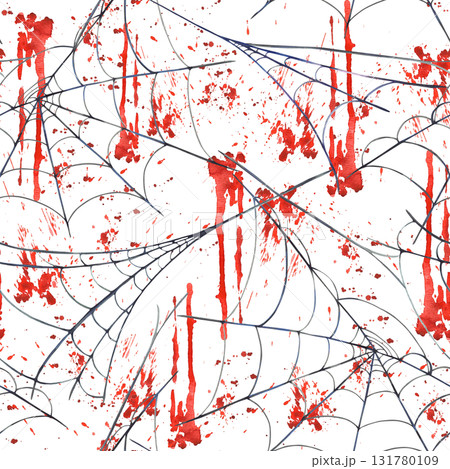 Spider web with Blood splatters and stains...のイラスト素材 [131780109] - PIXTA