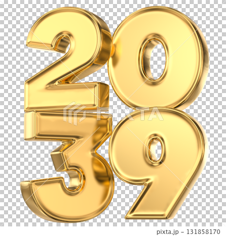 Number 2039 Gold 3D For New Year 2039のイラスト素材 [131858170] - PIXTA