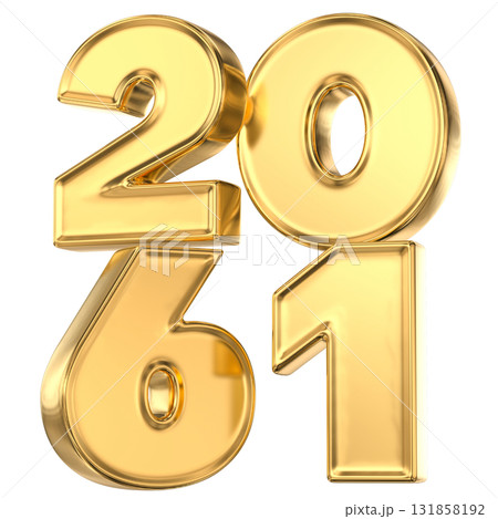 Number 2061 Gold 3D For New Year 2061のイラスト素材 [131858192] - PIXTA