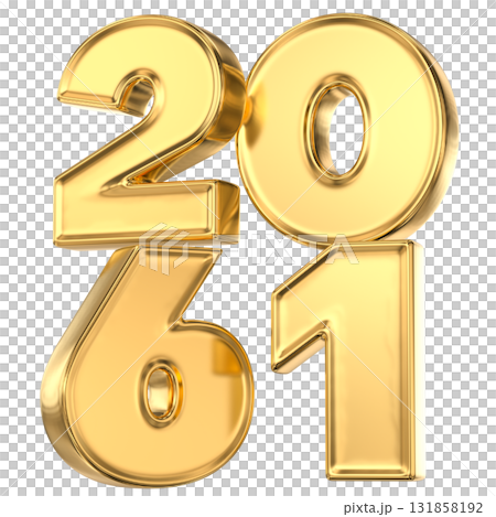 Number 2061 Gold 3D For New Year 2061のイラスト素材 [131858192] - PIXTA