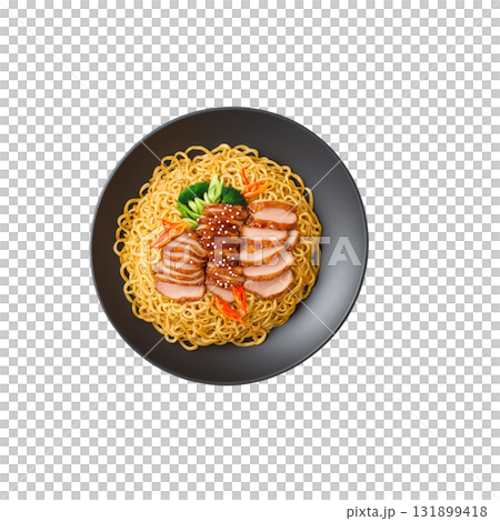 Bamee Haeng - Thai-style egg noodles served dry...のイラスト素材 [131899418 ...