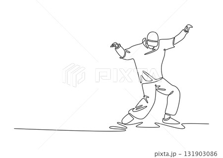 Single one line drawing Hip Hop dancer...のイラスト素材 [131903086] - PIXTA