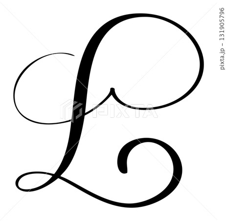 Vector calligraphy hand drawn letter L icon...のイラスト素材 [131905796] - PIXTA