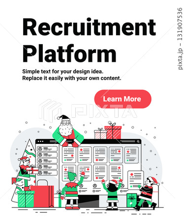 Santa Christmas recruitment platform elves...のイラスト素材 [131907536] - PIXTA