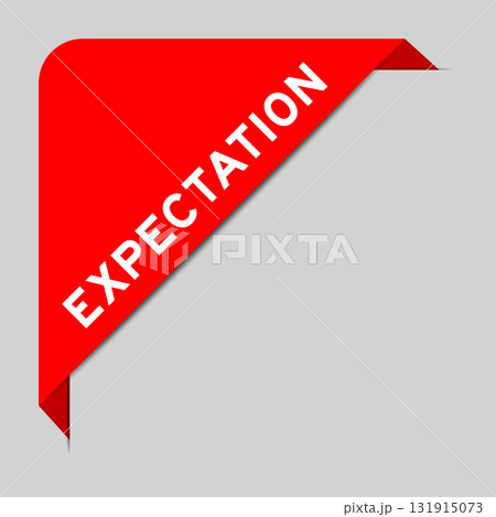 Red color of corner label banner with word...のイラスト素材 [131915073] - PIXTA