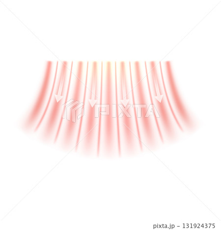 Hot air flow, red gradient arrows showing wind...のイラスト素材 [131924375 ...