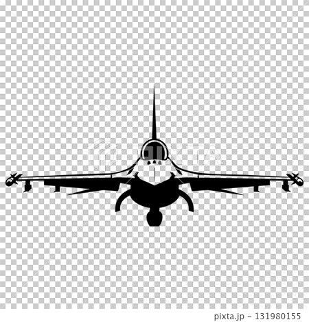 Vector Art Military Fighter Jet Black Outline...のイラスト素材 [131980155] - PIXTA