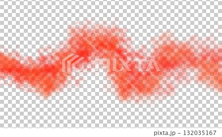 Vibrant red smoke wave isolated on transparent...のイラスト素材 [132035167 ...