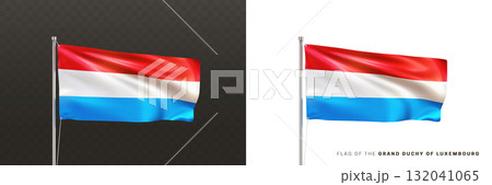 Realistic national flag of the Grand Duchy of...のイラスト素材 [132041065] - PIXTA
