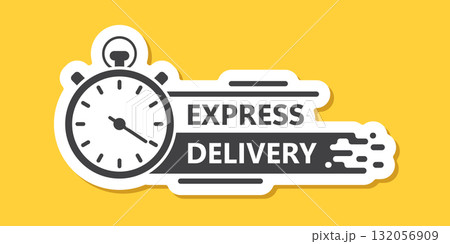 Express delivery sticker icon in flat style....のイラスト素材 [132056909] - PIXTA