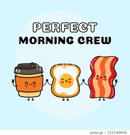Perfect morning crew cartoon characters...のイラスト素材 [132140648] - PIXTA