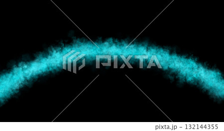 Cyan or light blue arc of smoke, fog or steam...のイラスト素材 [132144355] - PIXTA