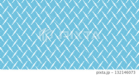 Blue waves background. Repeated curves. Water...のイラスト素材 [132146073] - PIXTA
