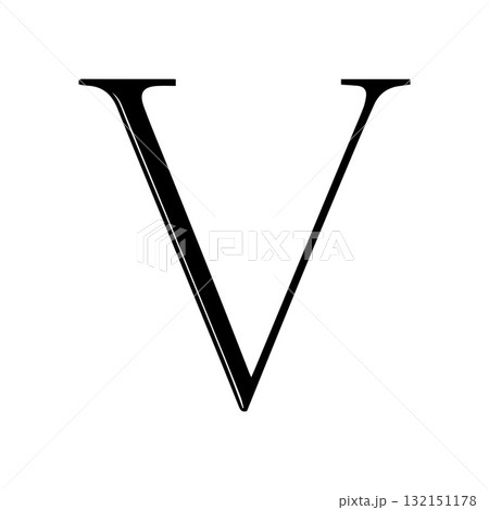 Elegant Black V Symbol Divided by Symmetrical...のイラスト素材 [132151178] - PIXTA