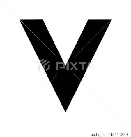Black Modern V Symbol Inspired by Digital...のイラスト素材 [132151289] - PIXTA