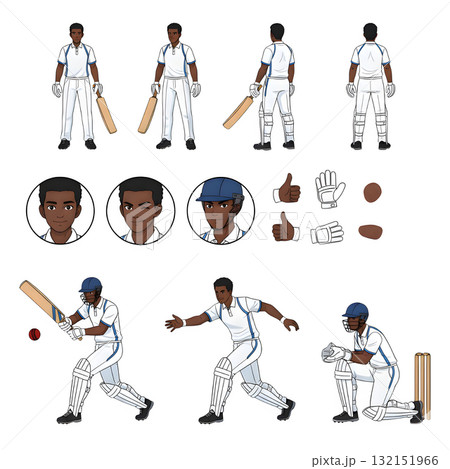Set of cricket character. illustration design.のイラスト素材 [132151966] - PIXTA
