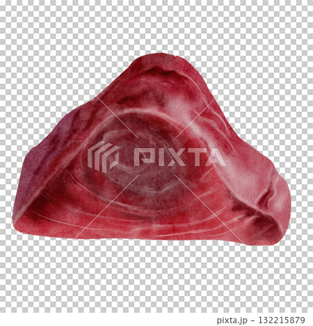Tuna fillet watercolor. Hand-drawn steak ocean...のイラスト素材 [132215879 ...