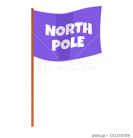 Blue waving flag North Pole text flat vector...のイラスト素材 [132258789] - PIXTA