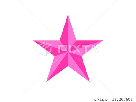 Pink Gradient Star Icon Faceted Symmetrical...のイラスト素材 [132267603] - PIXTA