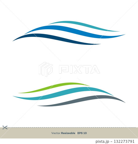 Wave Water Swoosh Vector Logo Template...のイラスト素材 [132273791] - PIXTA
