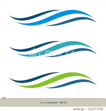 Wave Water Swoosh Vector Logo Template...のイラスト素材 [132273792] - PIXTA
