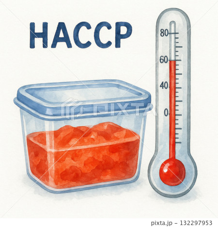 HACCP food temperature control watercolor...のイラスト素材 [132297953] - PIXTA