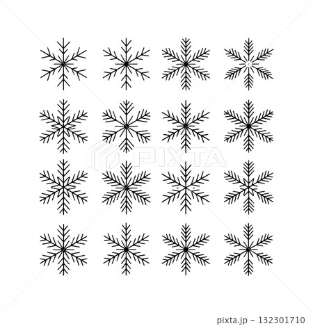 Snowflakes arranged in a grid pattern...のイラスト素材 [132301710] - PIXTA