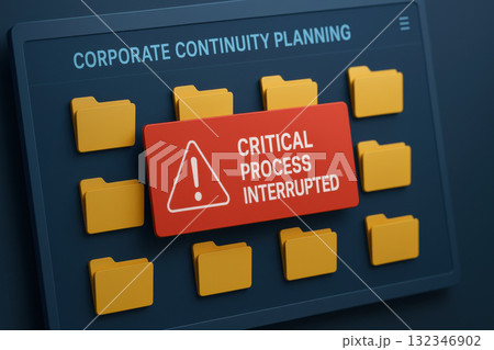 Corporate continuity planning interface showing...のイラスト素材 [132346902 ...