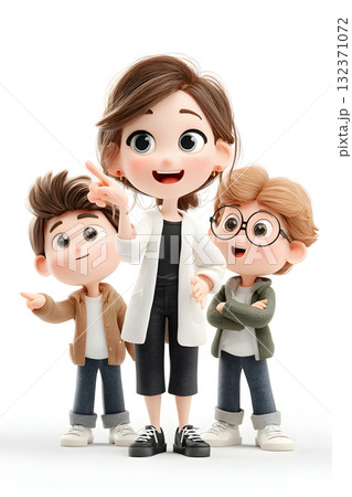 3D cartoon businesswoman showing guiding hand...のイラスト素材 [132371072] - PIXTA