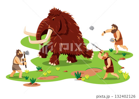 Age of Hunter-Gatherer . Paleolithic humans...のイラスト素材 [132402126] - PIXTA