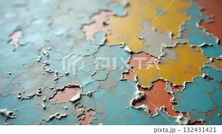 Colorful chipped paint background showcasing a...のイラスト素材 [132431421 ...