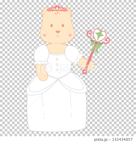 Cute Cartoon Princess Bear Holding Scepter,...のイラスト素材 [132434857] - PIXTA